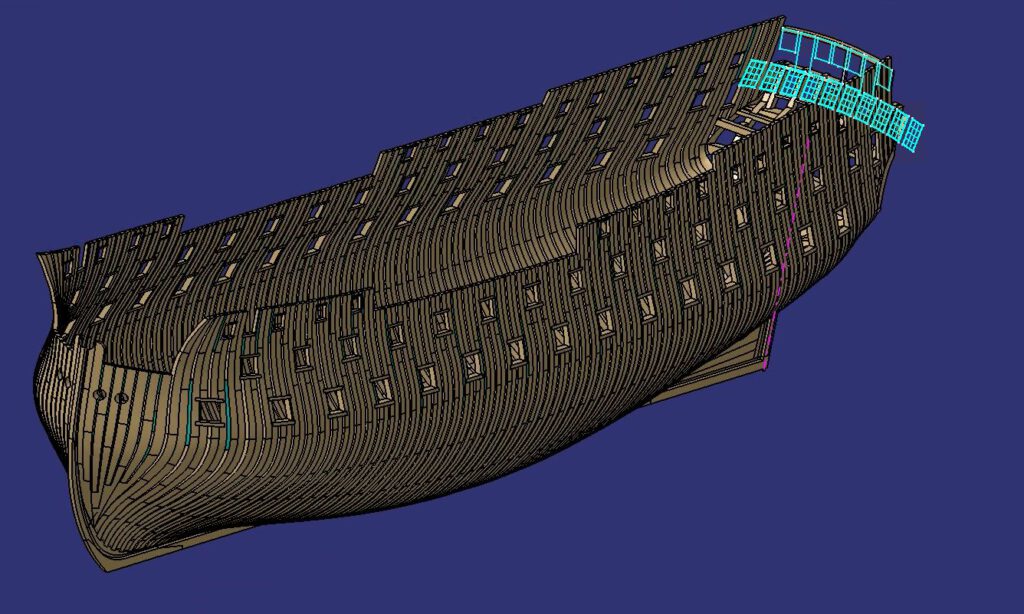 CAD-Construction; Finishing the hull – Oliver´s Historic Shipyard