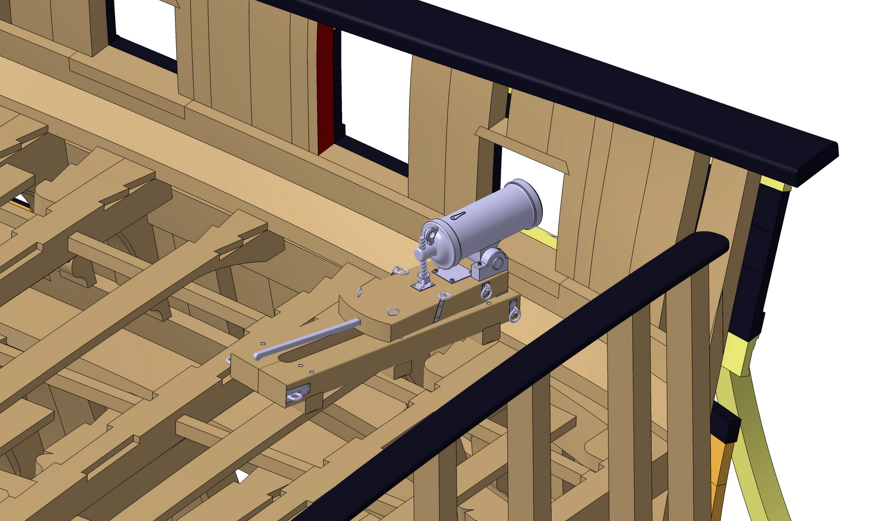 36 Pounder Obusier on CAD – Oliver´s Historic Shipyard